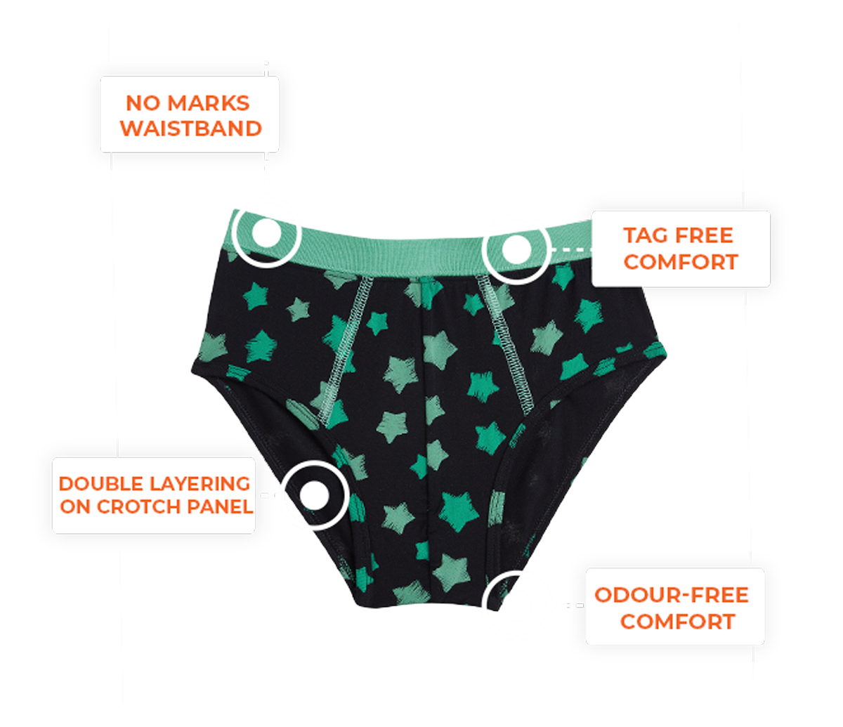 Buy Boys Green Astro Tencel Modal Starry Briefs Online In India – XY LIFE