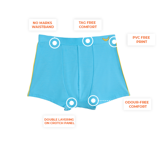 Buy Sky Blue Scribble Banana Tencel Modal Trunks For Boys Online In ...