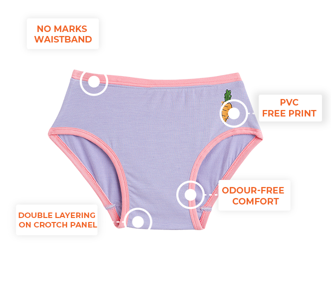 Buy Lilac Carrot Tencel Modal Scribbles Hipsters For Girls Online In ...