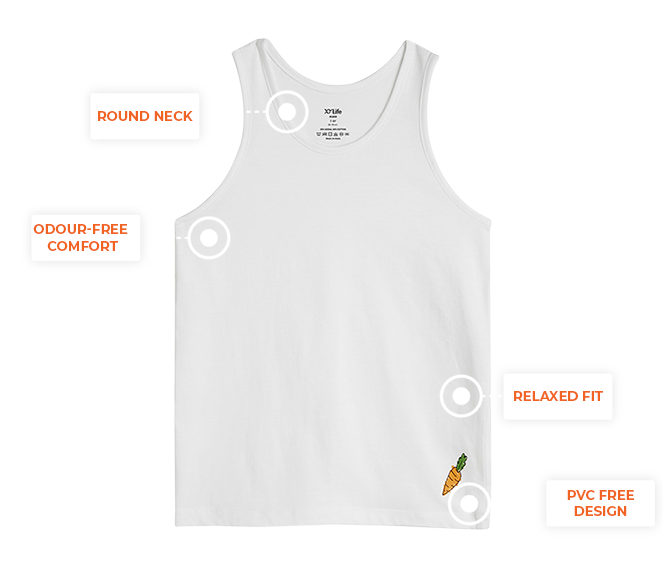 Buy Carrot Printed Cotton Modal White Inner Vests for Scribble Boys ...